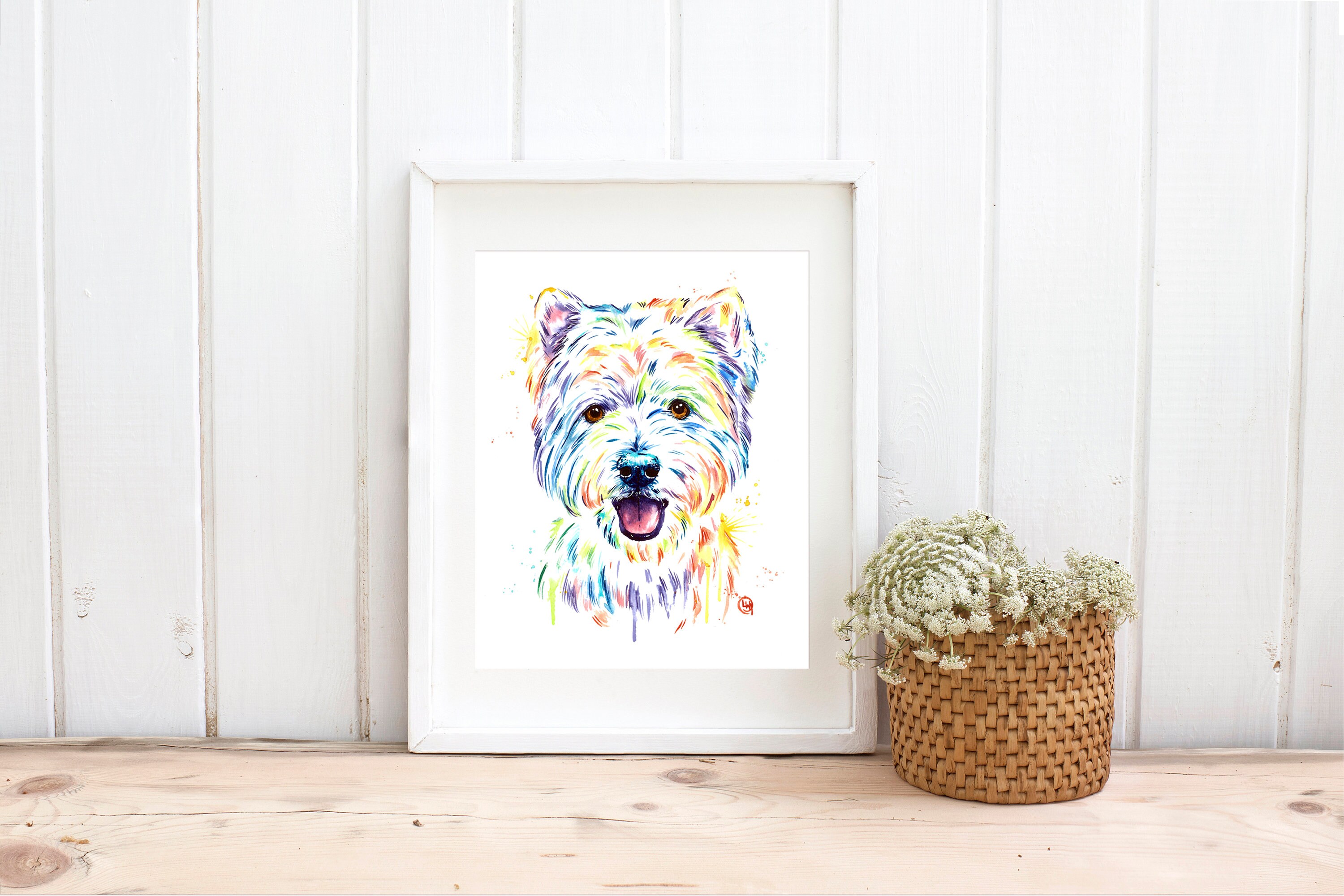 Westie Gifts, Westie Wall Art, Westie Painting, Dog Lover Gift, Dog ...