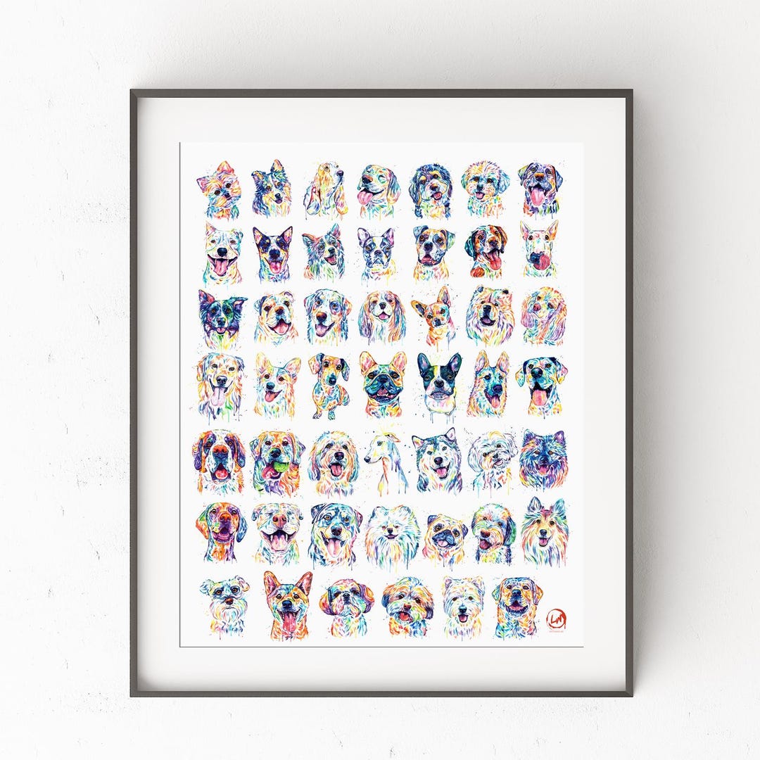Printable Dog Art, Dog Breed Poster, Pet Shop Art, Dog Mom, Kids Room ...