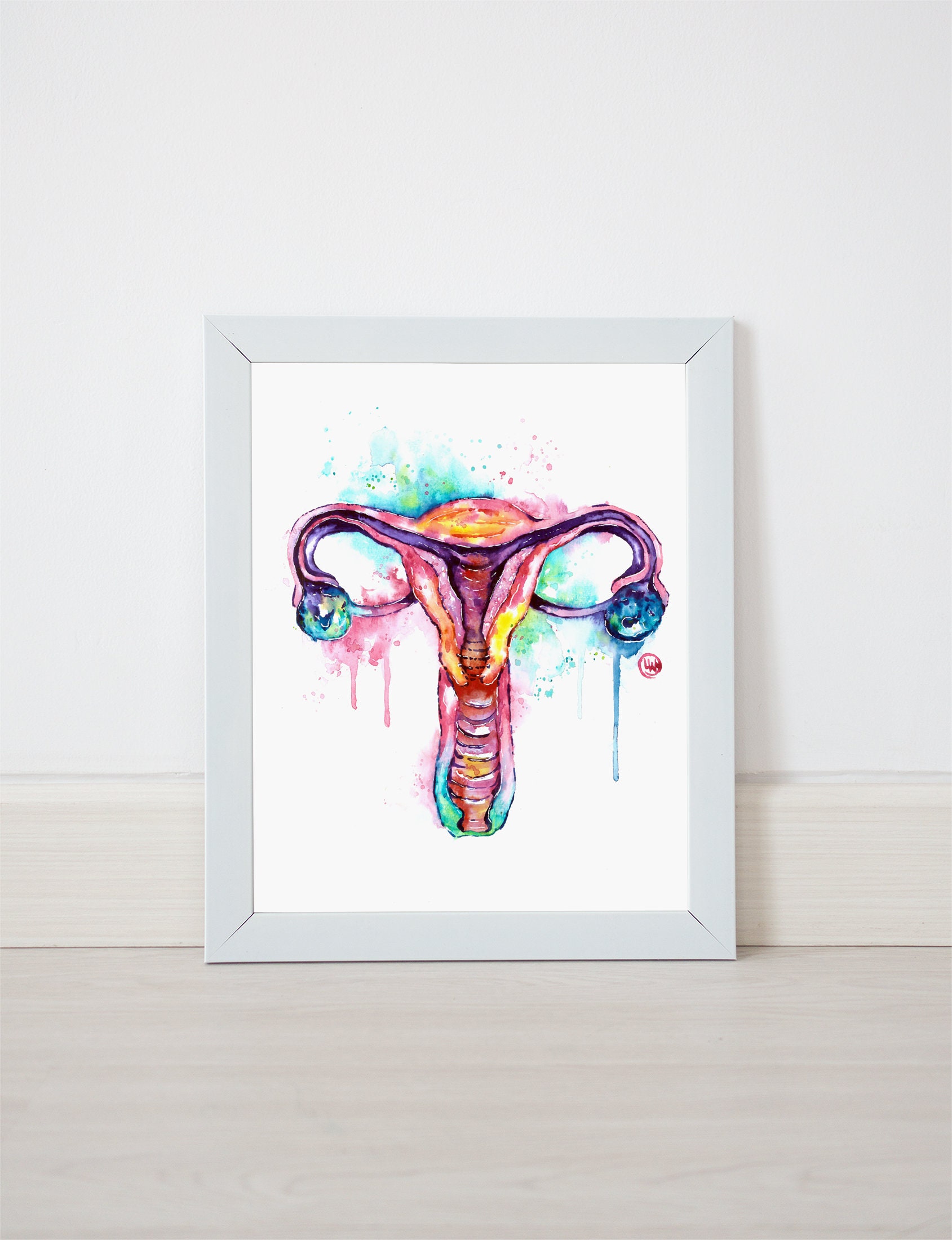 Uterus Art Gynecology Nurse Gift Anatomy Art Medical Art | Etsy