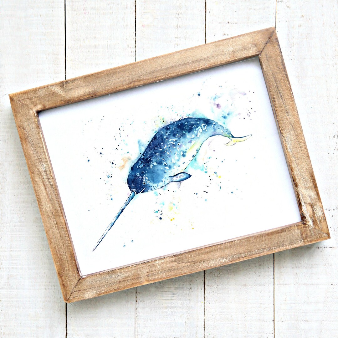 Narwhal Painting, Narwhal Print, Whale Print, Narwhal Art, Narwhal Gift ...