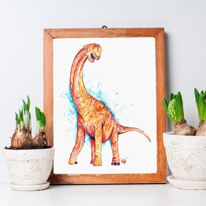Dinosaur Art, Brontosaurus, Dinosaur Nursery, Dinosaur Decor, Dinosaur ...