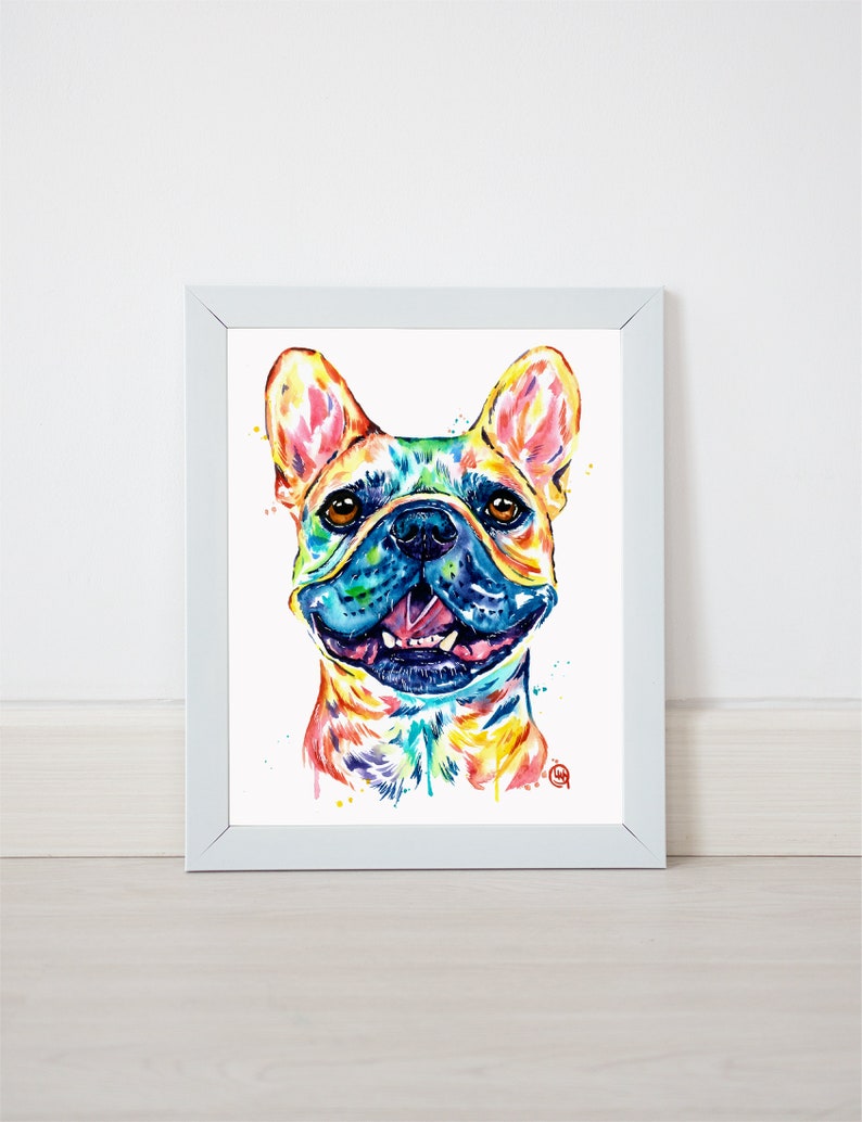 French Bulldog Print Frenchie Dog Art Dog Memorial Dog | Etsy