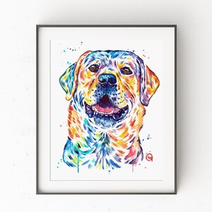 Yellow Lab Art Print, Labrador Retriever Dog Painting, Dog Art ...