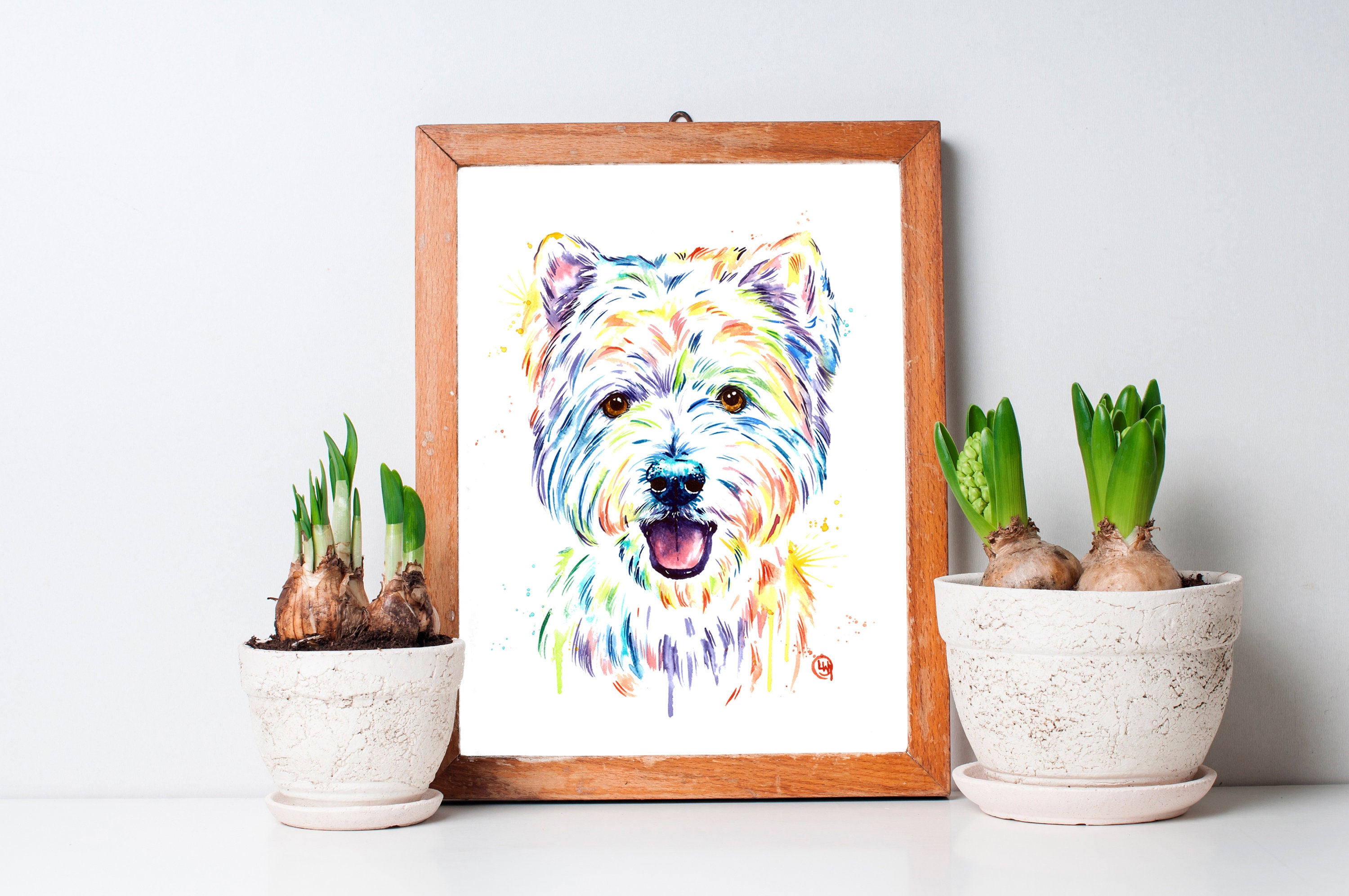 Westie Gifts, Westie Wall Art, Westie Painting, Dog Lover Gift, Dog ...