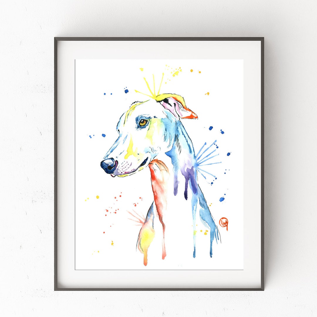 Whippet Art, Greyhound Art, Greyhound Gifts, Italian Greyhound, Whippet ...