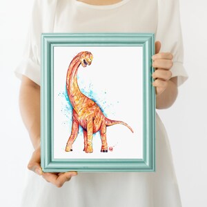 Dinosaur Art, Brontosaurus, Dinosaur Nursery, Dinosaur Decor, Dinosaur ...