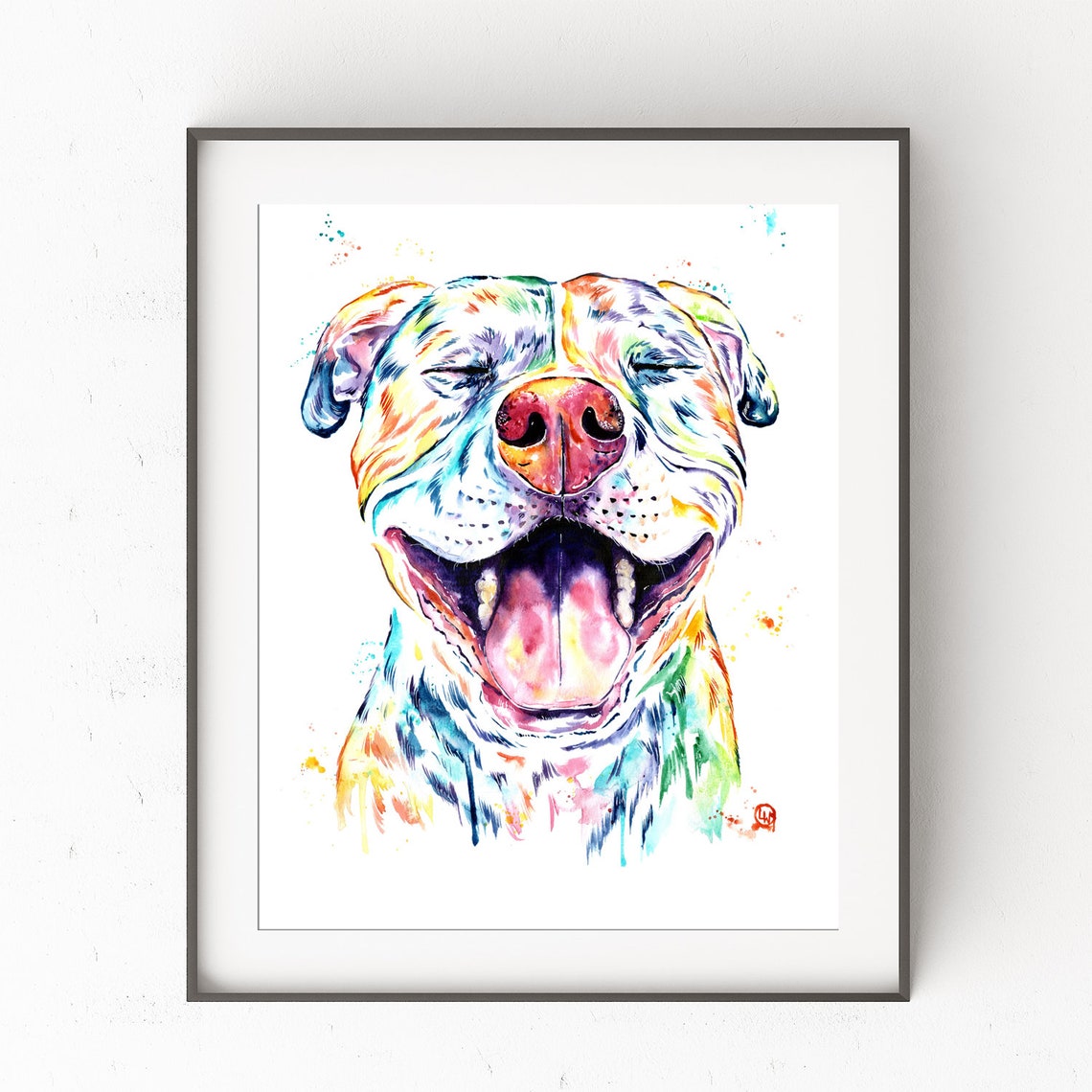 Pitbull Painting Pitbull Art Pit Bull Pitbull Dog Art | Etsy