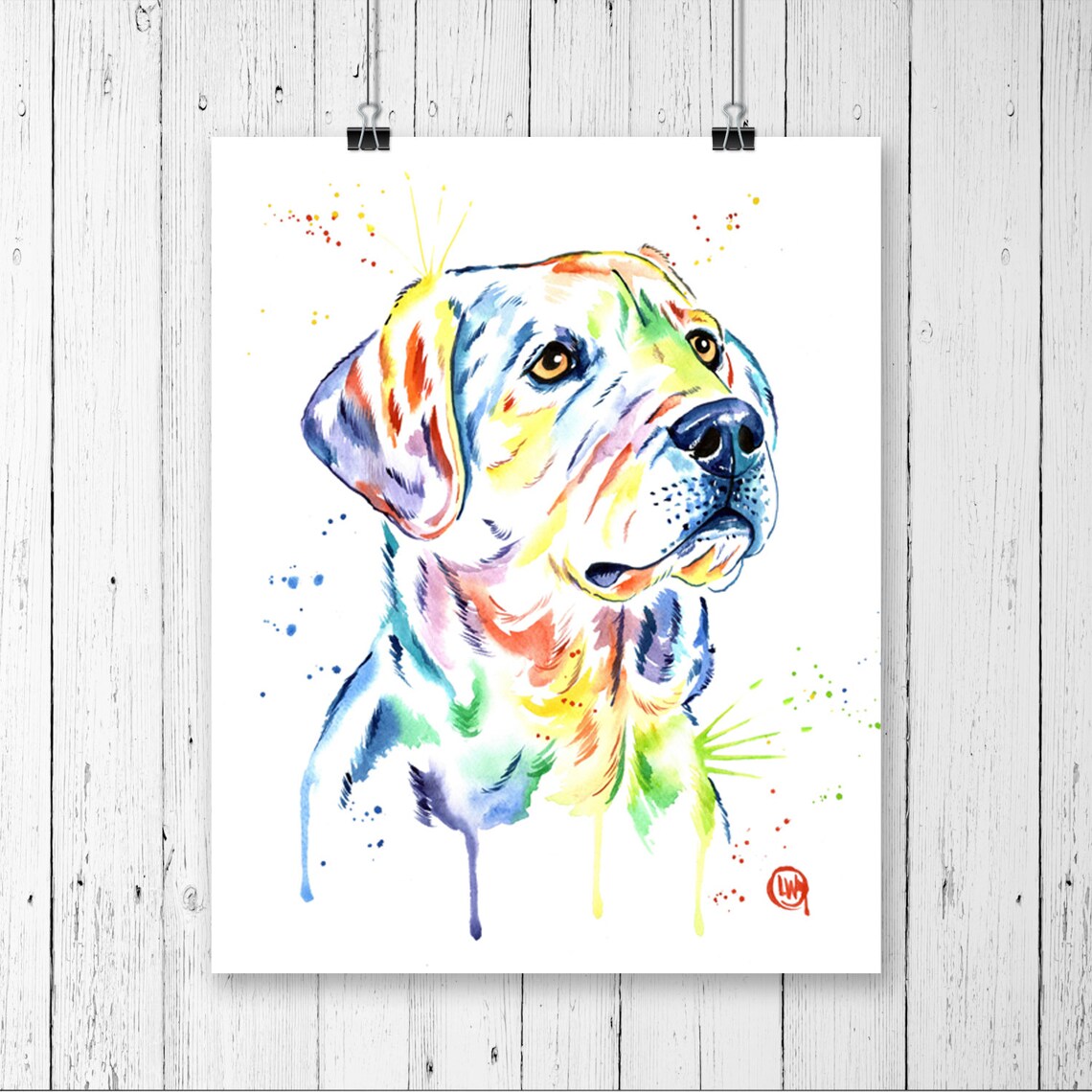 Yellow Lab Print Golden Lab Painting Yellow Lab Art Yellow - Etsy
