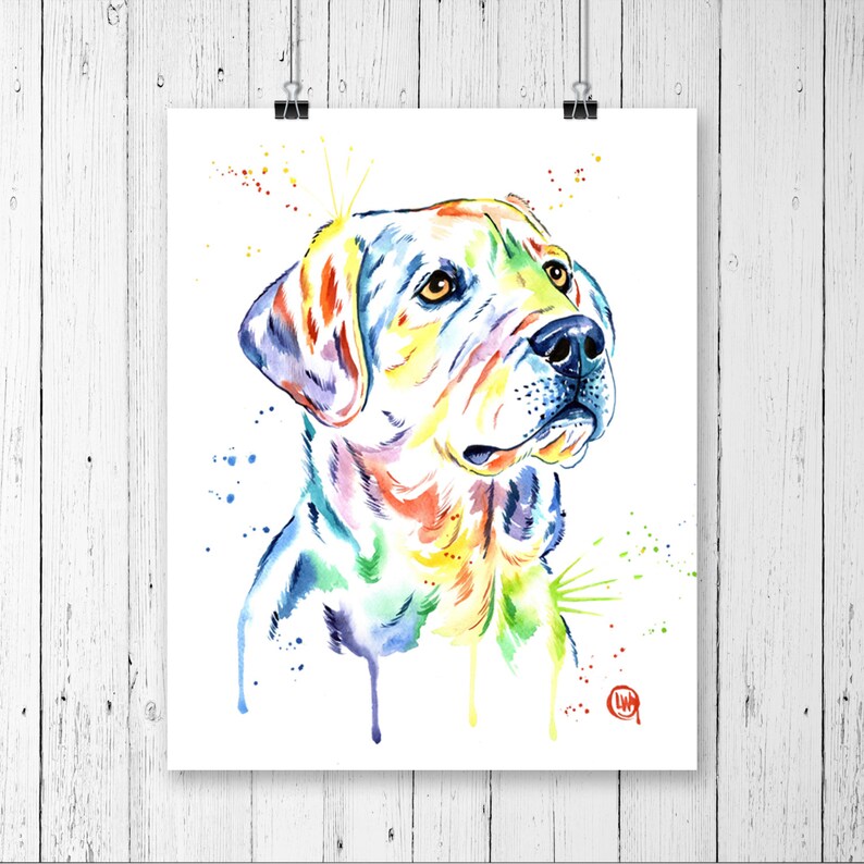 Yellow Lab Print Golden Lab Painting Yellow Lab Art Yellow - Etsy