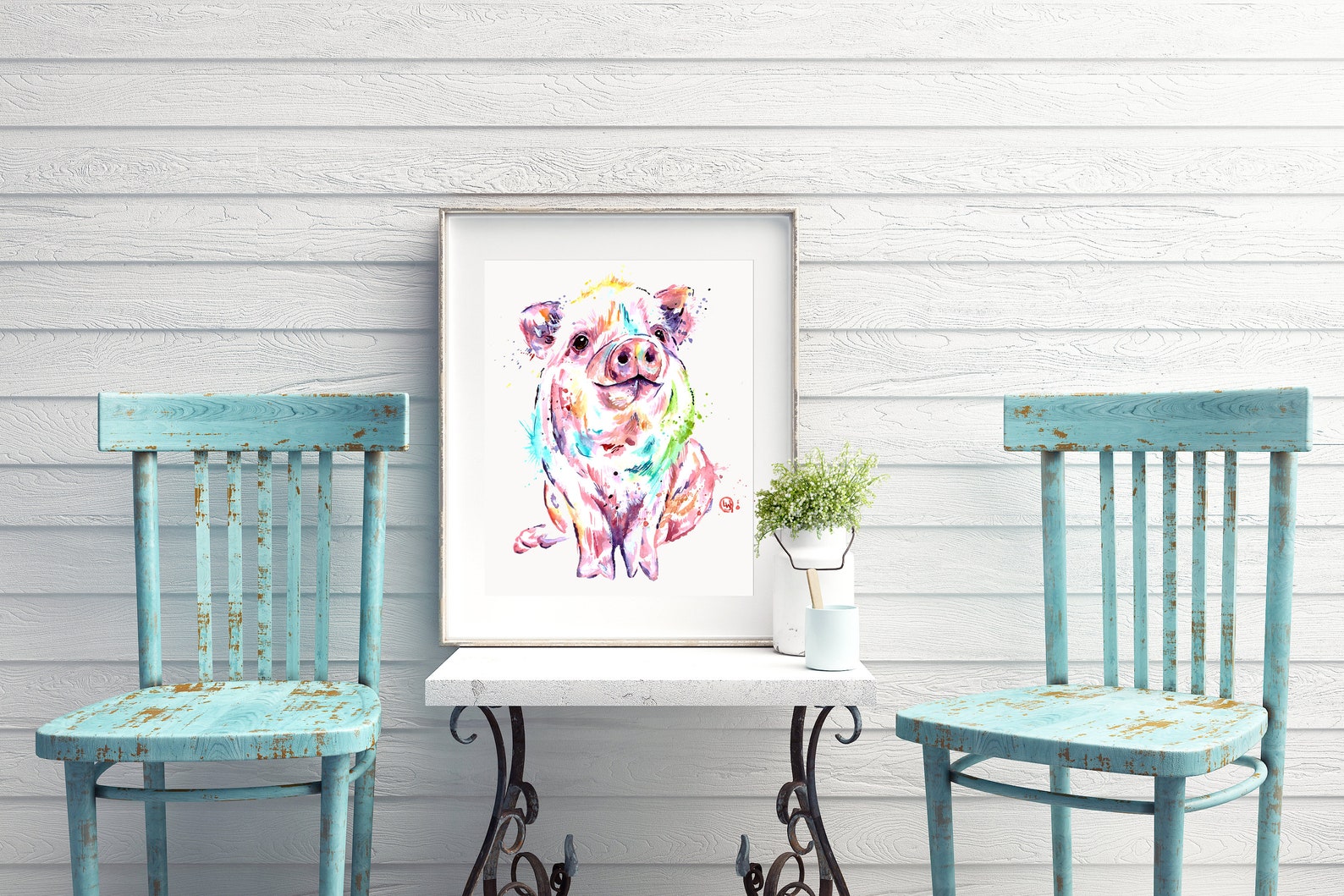 Pig Watercolor Print, Pig Painting, Pig Art, Farm Art, Farm Animal Art ...