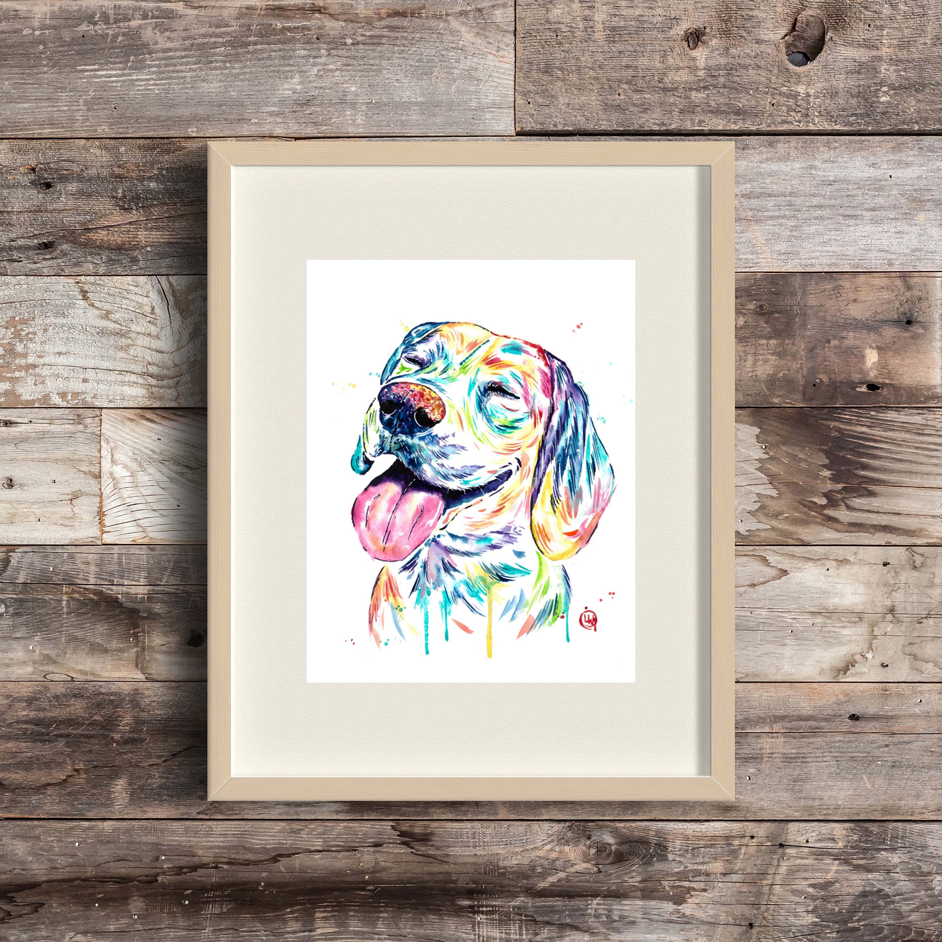 Beagle Wall Art by Whitehouse Art Pet Portrait Art Prints | Etsy