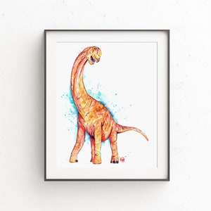Dinosaur Art, Brontosaurus, Dinosaur Nursery, Dinosaur Decor, Dinosaur ...
