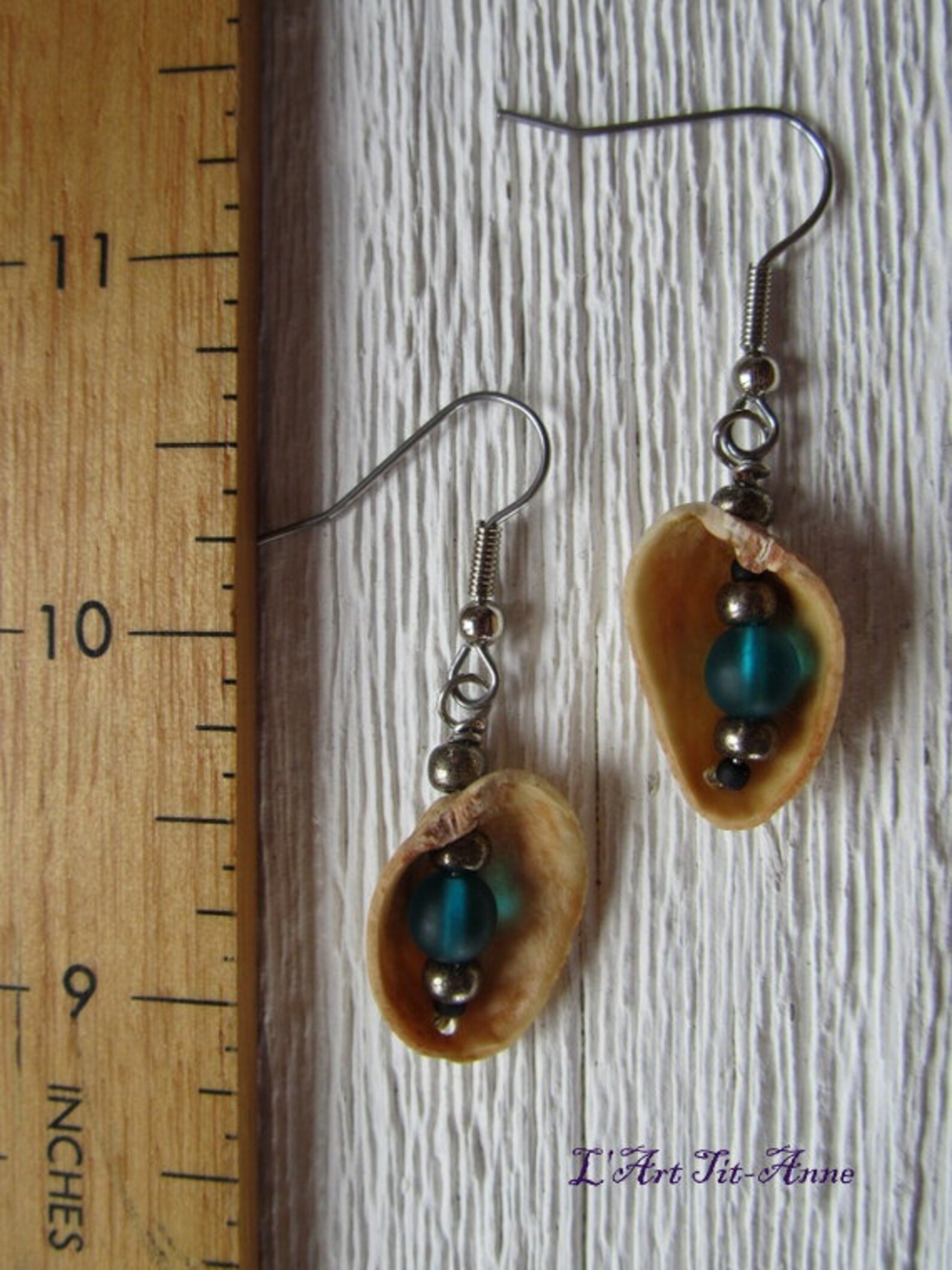 Earrings Made With Pistachio Shells and Glass Beads - Etsy