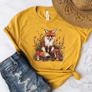 Comfort Colors Fox T-shirt Botanical Vintage Style Tee Boho Tee ...