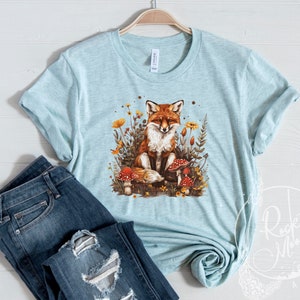 Comfort Colors Fox T-shirt Botanical Vintage Style Tee Boho Tee ...