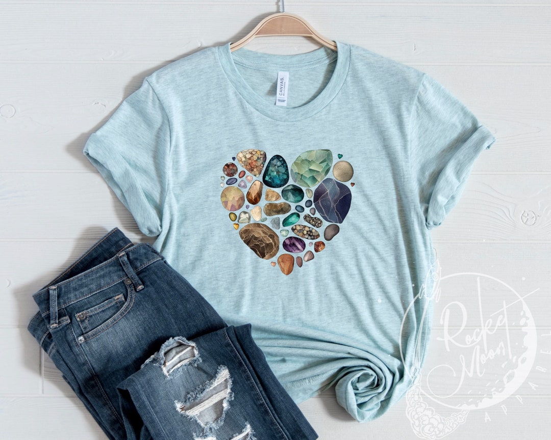 Geology Heart Shirt, Crystals Tee, Rock Lover Shirt, Gift for Geologist ...