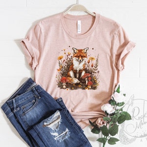 Comfort Colors Fox T-shirt Botanical Vintage Style Tee Boho Tee ...