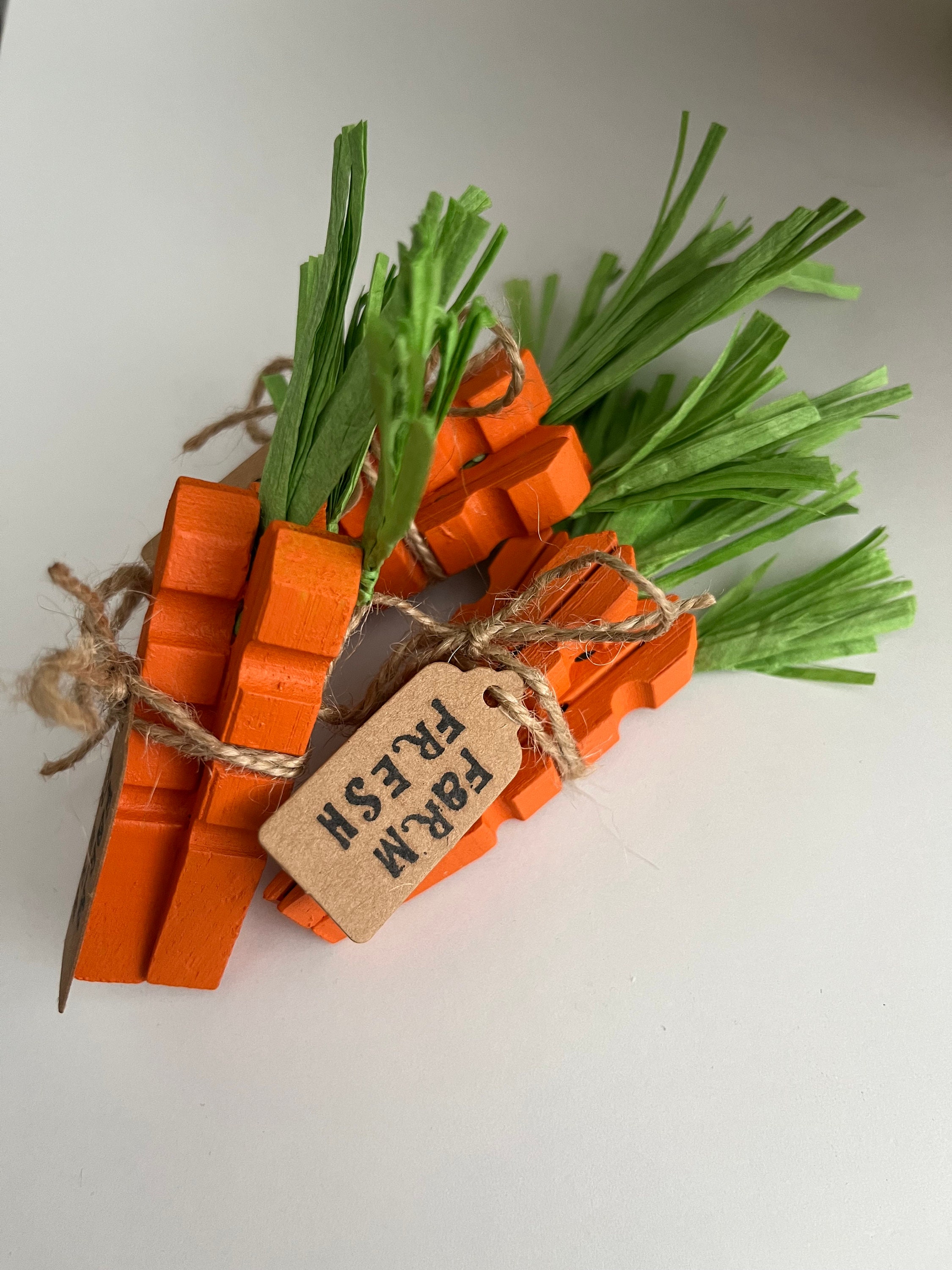 Carrot Bunch Decor Shelf Display Easter Carrots Rustic Primitive Decor ...