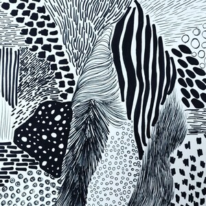 Unique Hand Drawn Customised Art Print in Black and White. Scroll ...