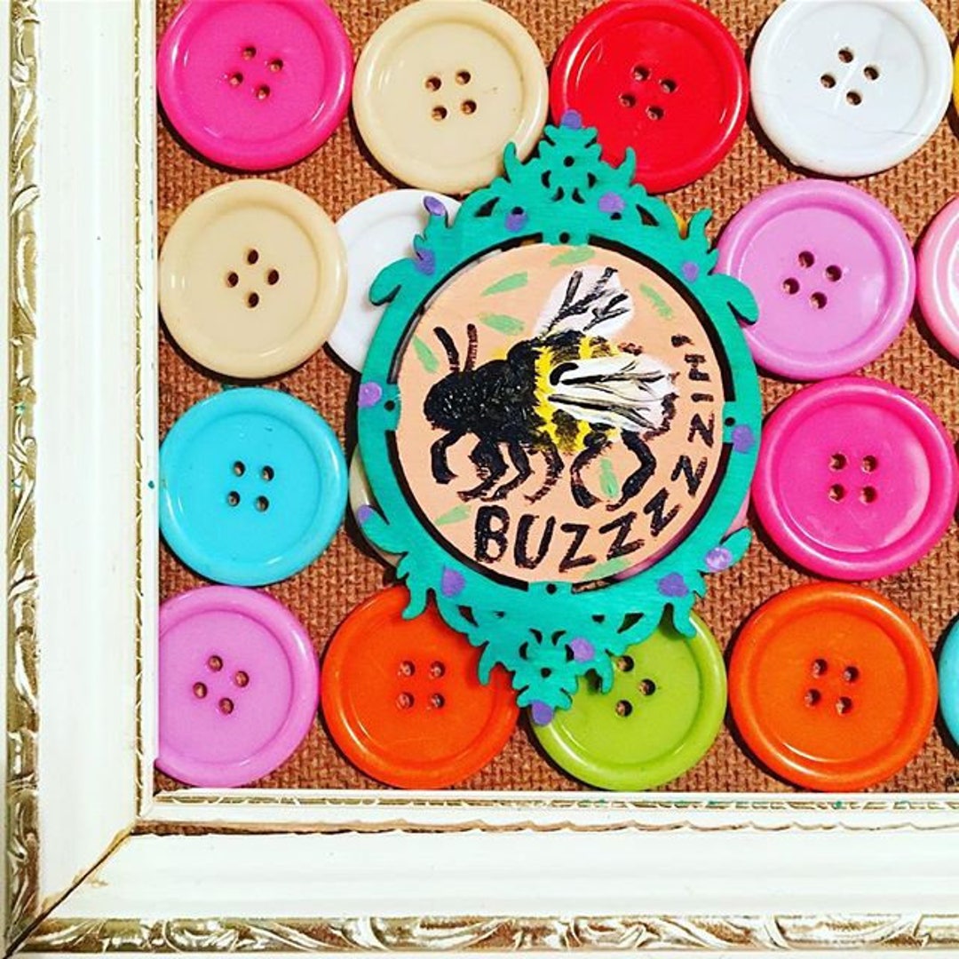Fancy Frame Cute and Brightly Coloured Wooden Token Painting - Etsy