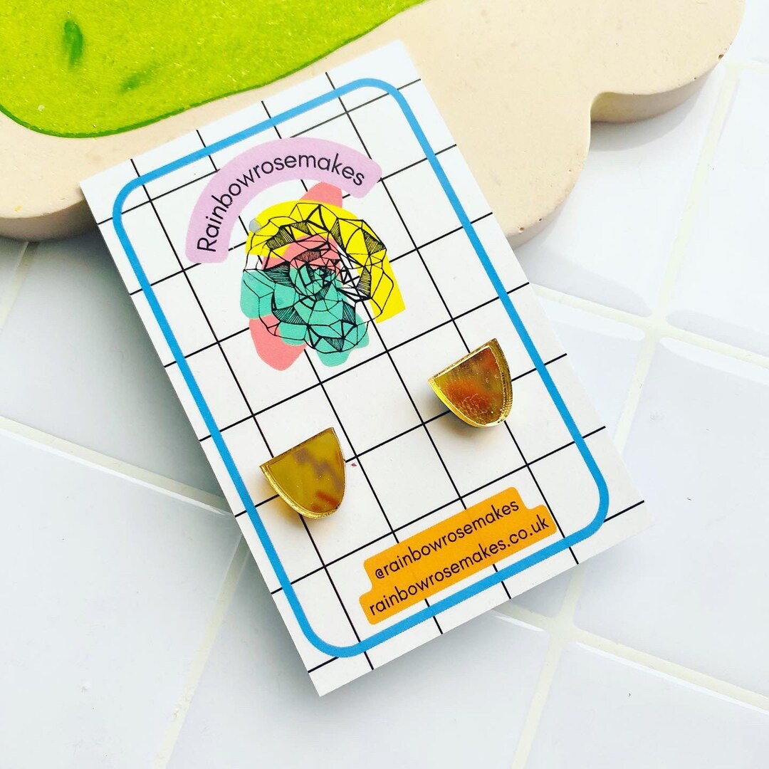 Tiny Arch Shape Mirror Acrylic Stud Earrings - Etsy