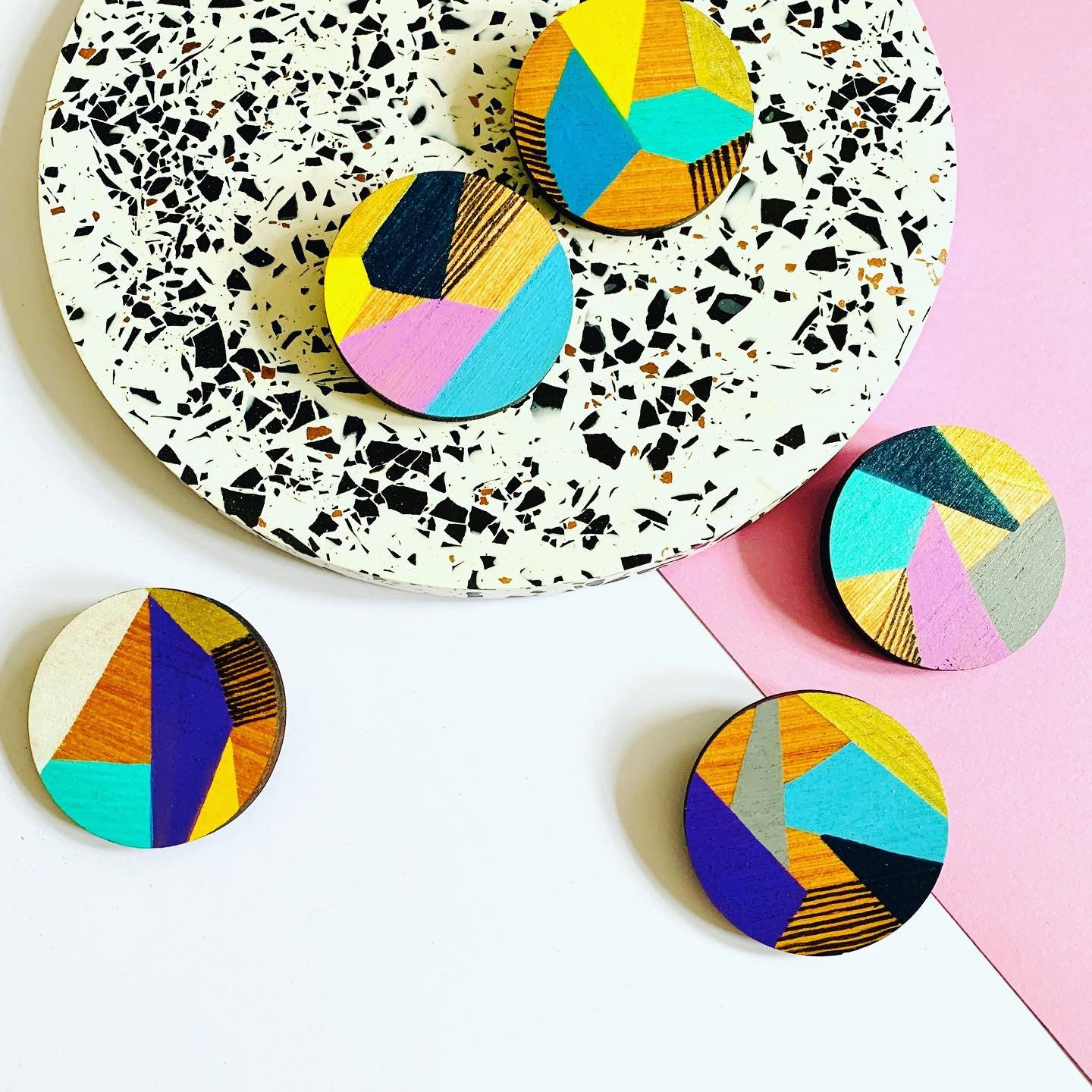 Geometric Statement Wooden Brooch - Etsy UK