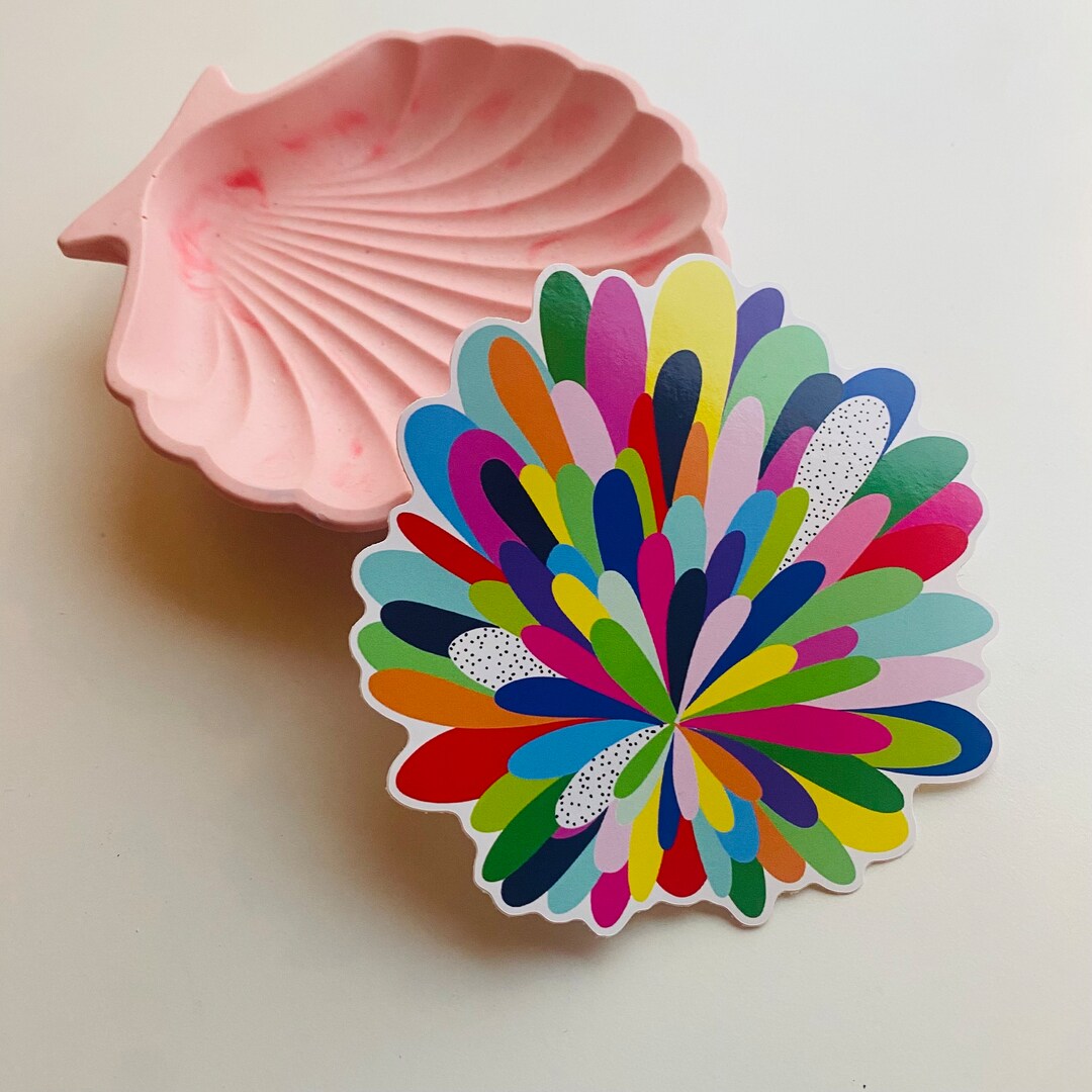 Rainbow Burst Colour Die Cut Sticker - Etsy
