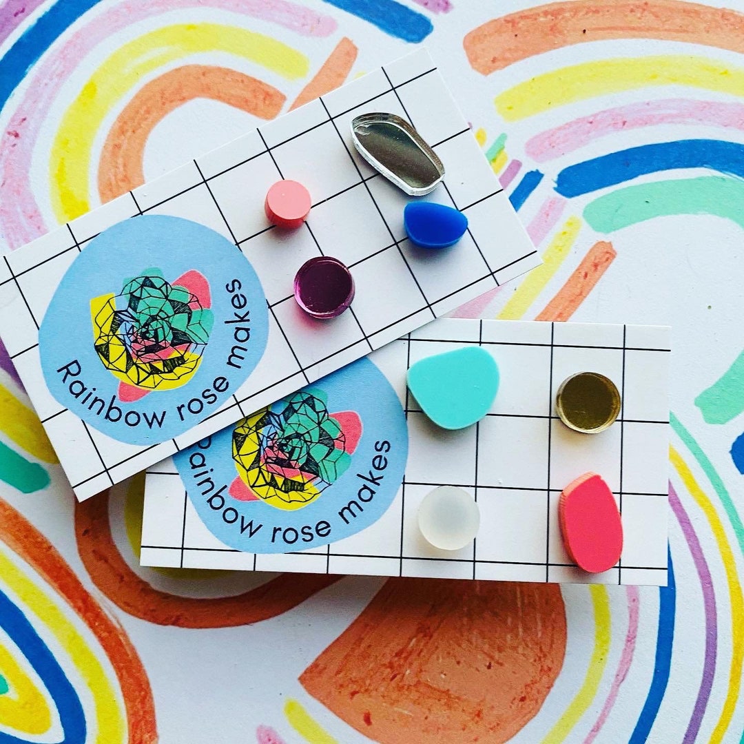 Mismatched acrylic zero waste studs various styles - Etsy Italia