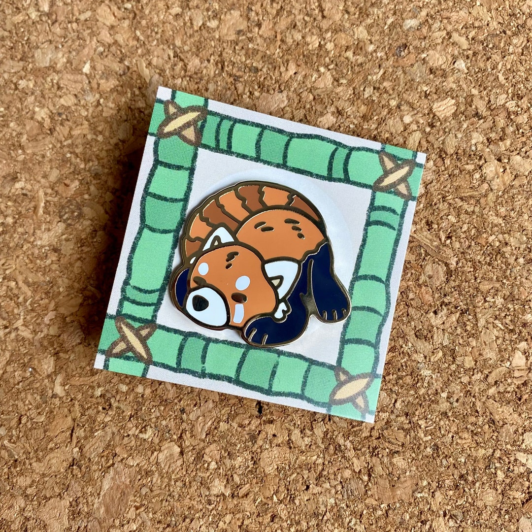 Sleeping Red Panda Enamel Pin - Etsy