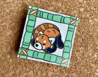 Red Panda Hard Enamel Pin Badge - Etsy
