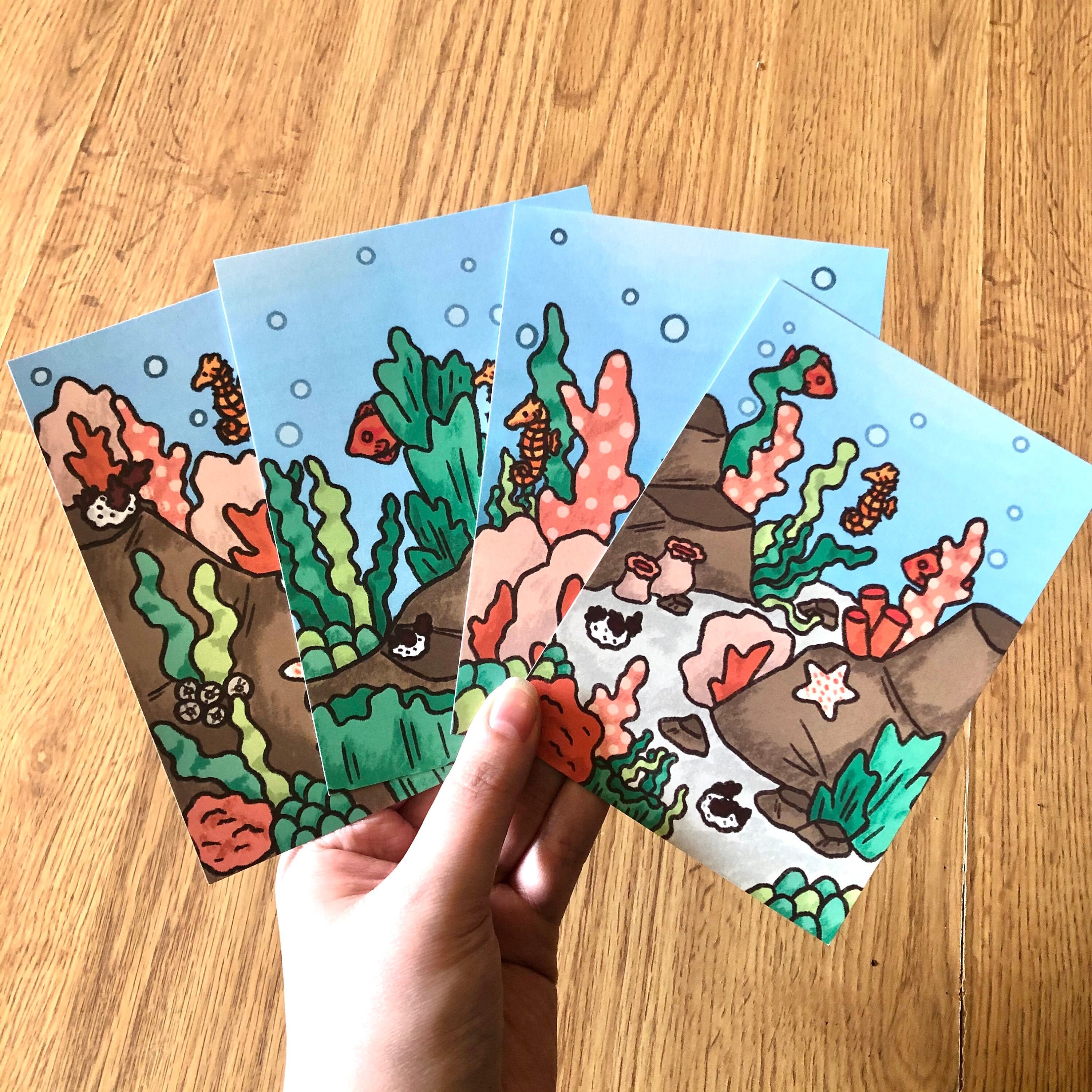 Underwater Scene Sea Creature Postcard Print - Etsy UK