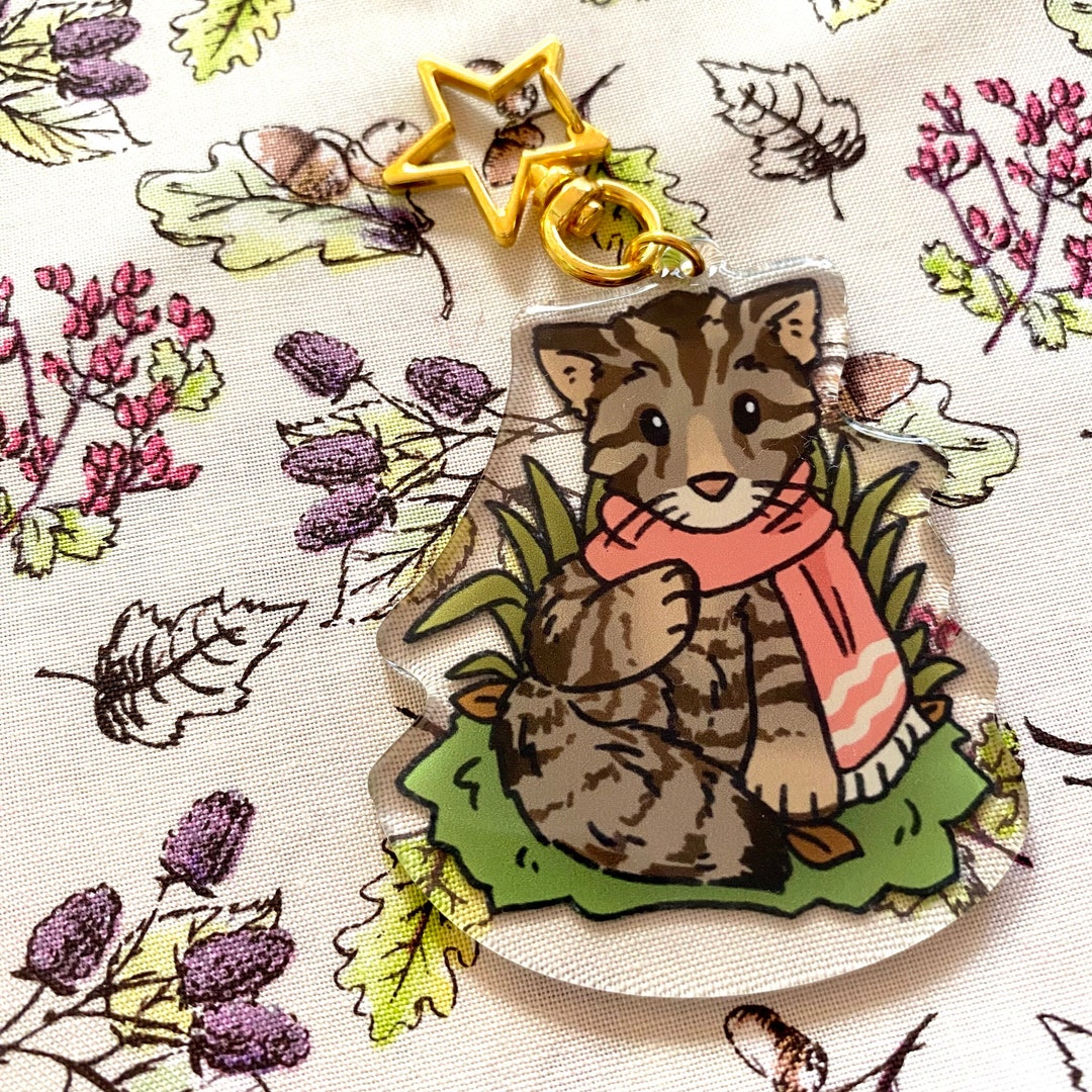 Scottish Wildcat, Tabby Cat Acrylic Keychain - Etsy