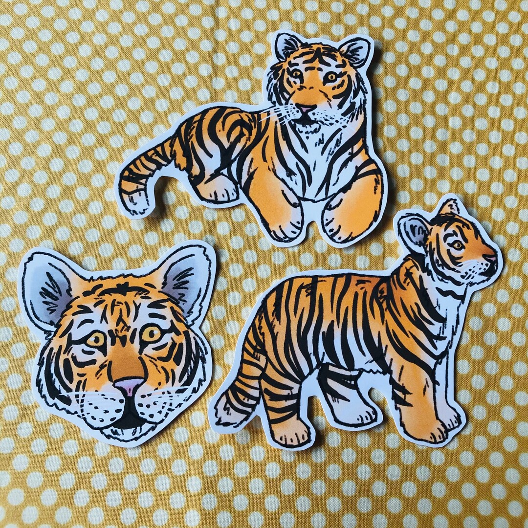 Tiger Die-cut Sticker Set - Etsy
