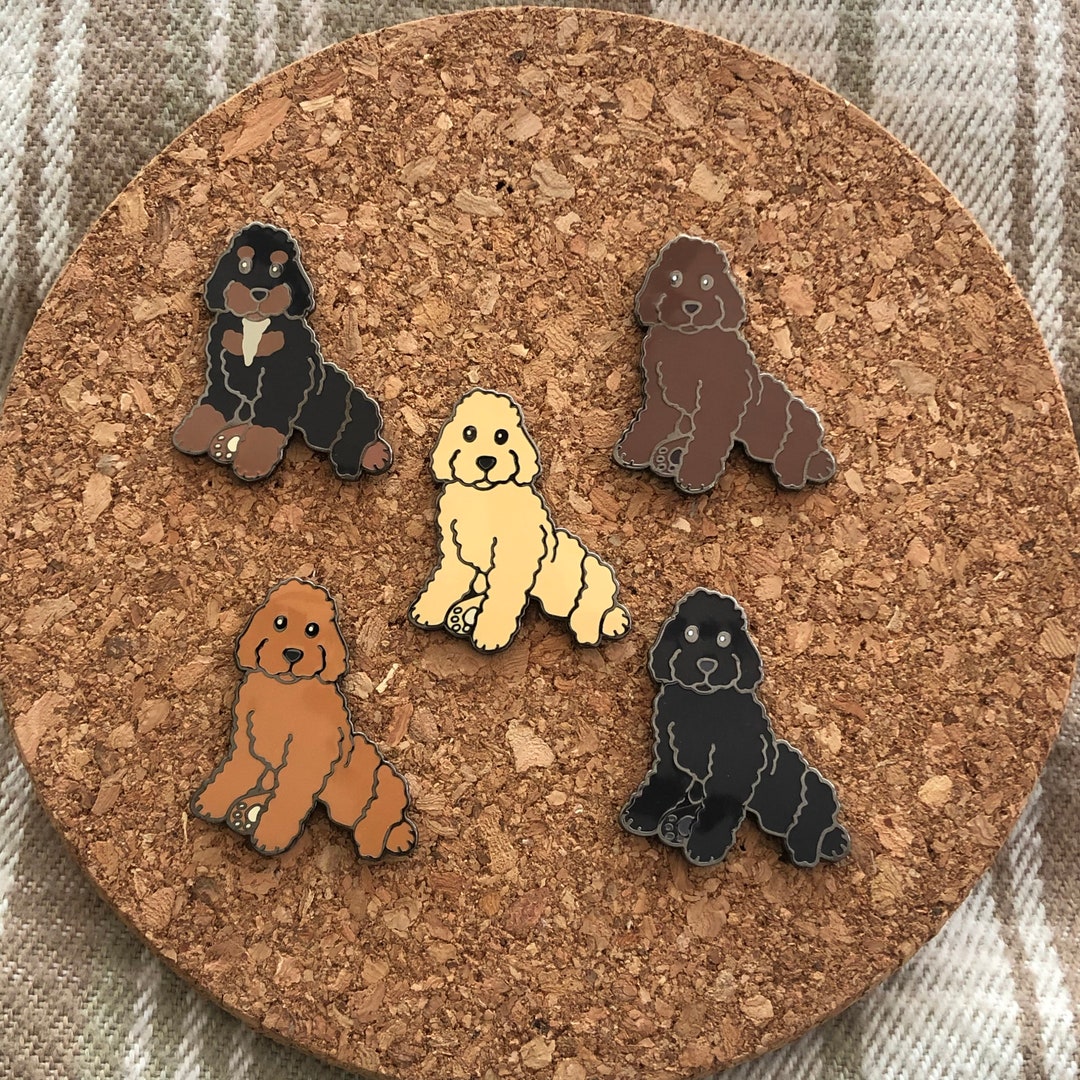 Poodle Crossbreed Puppy Dog Enamel Pins - Etsy
