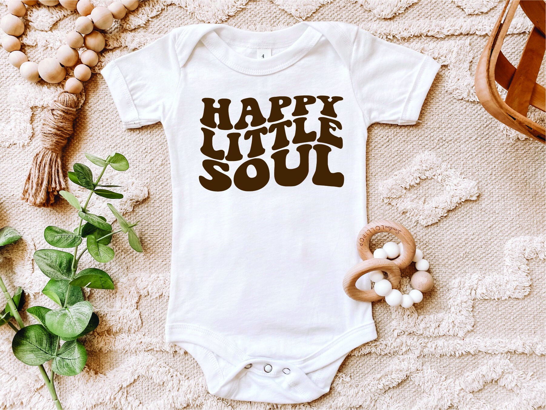 Happy Little Soul Baby Bodysuit: Retro Boho Organic Cotton - Etsy