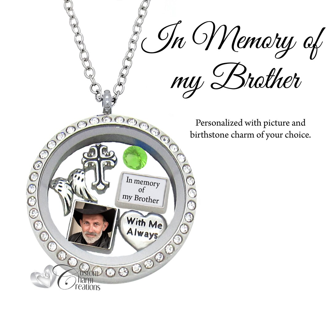 In Memory of My Brother Memorial Floating Locket Set Picture - Etsy