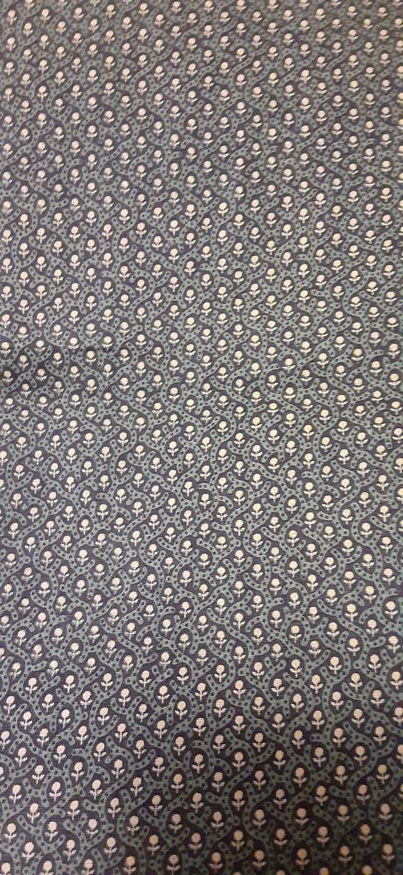 Antique 1800's Cotton Fabric Victorian Tiny Floral Calico Print A & W ...