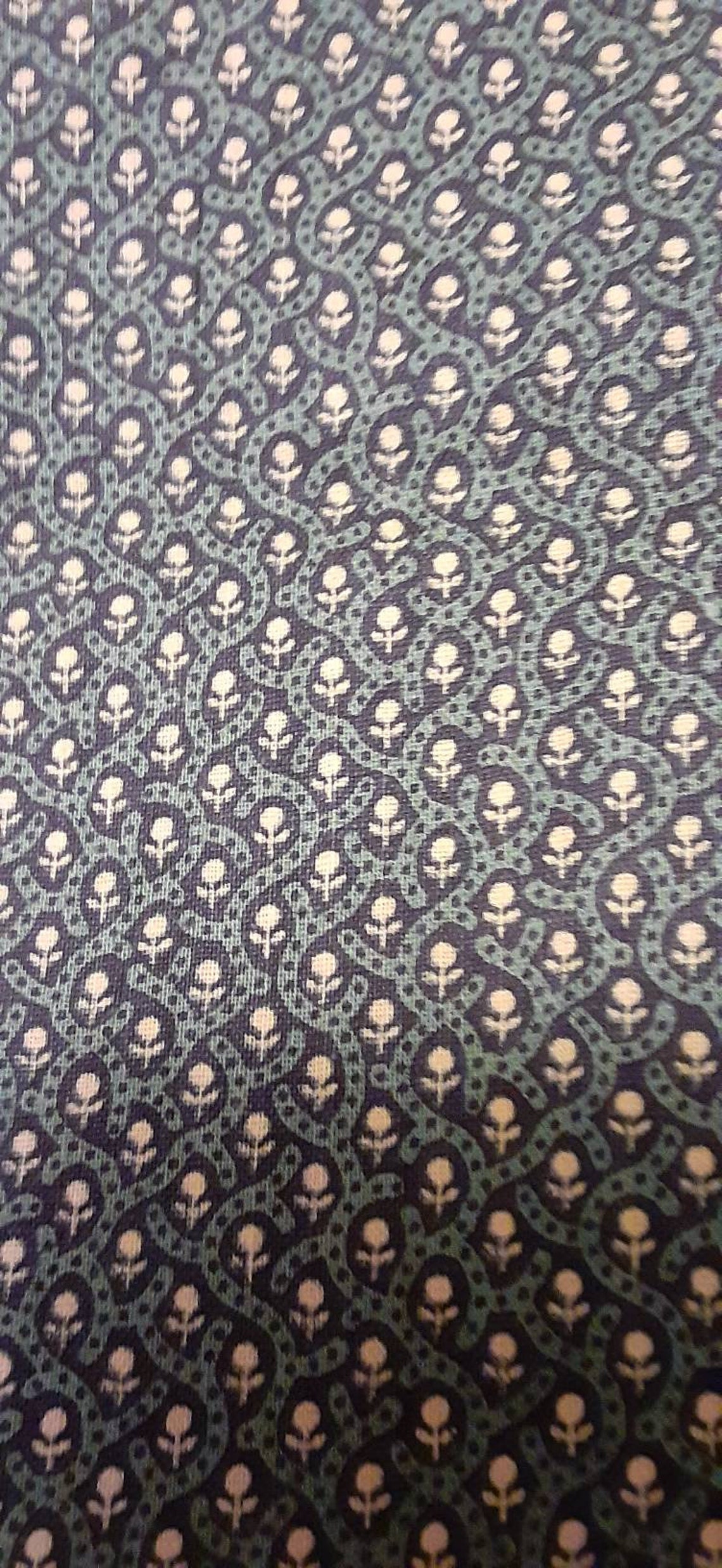 Antique 1800's Cotton Fabric Victorian Tiny Floral Calico Print A & W ...