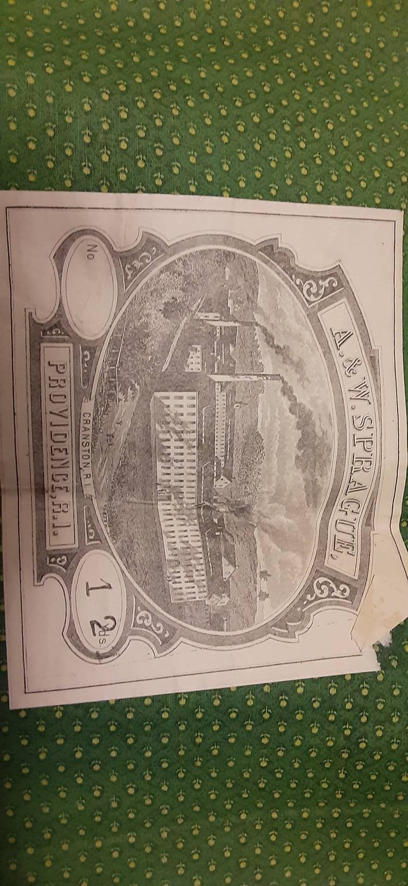 Antique 1800's Cotton Fabric Victorian Tiny Floral Calico Print A & W ...