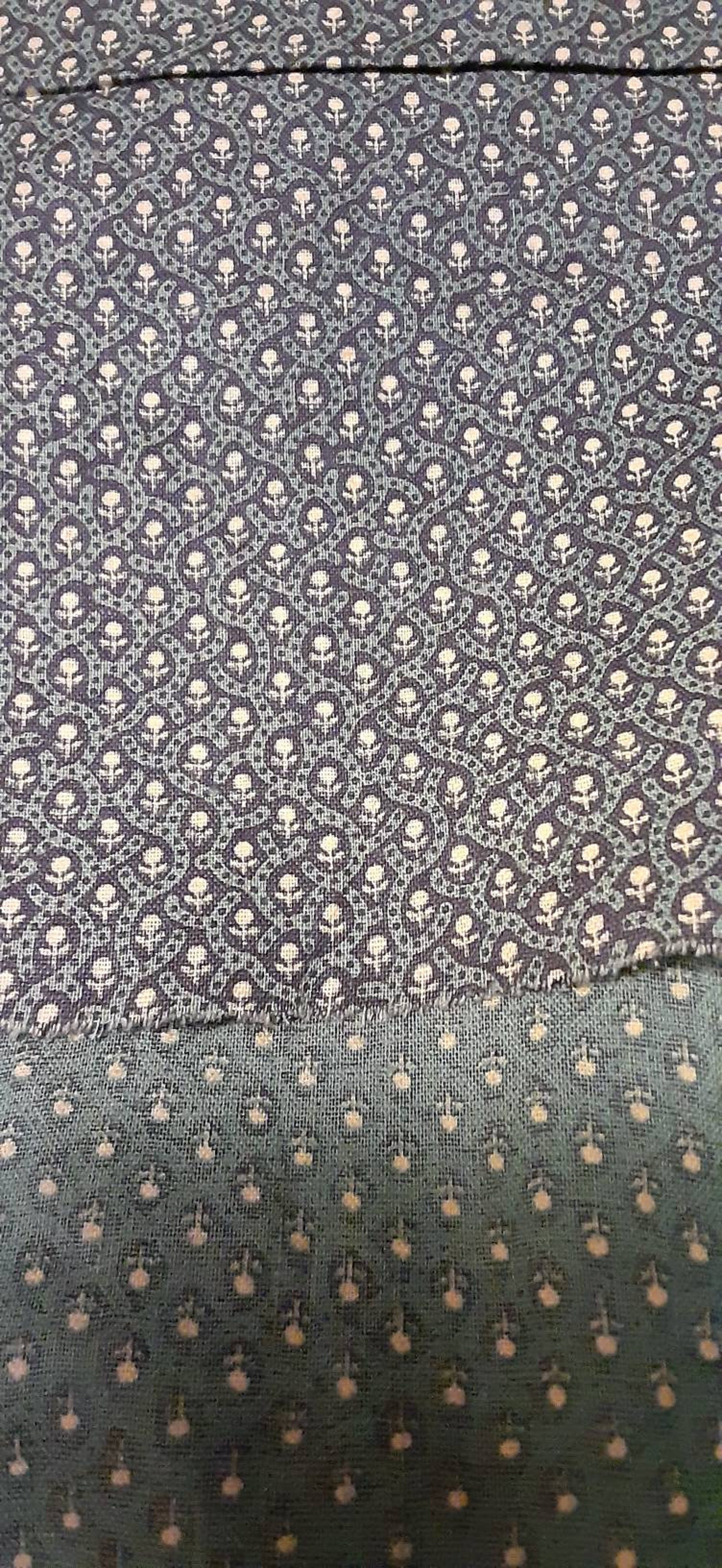 Antique 1800's Cotton Fabric Victorian Tiny Floral Calico Print A & W ...