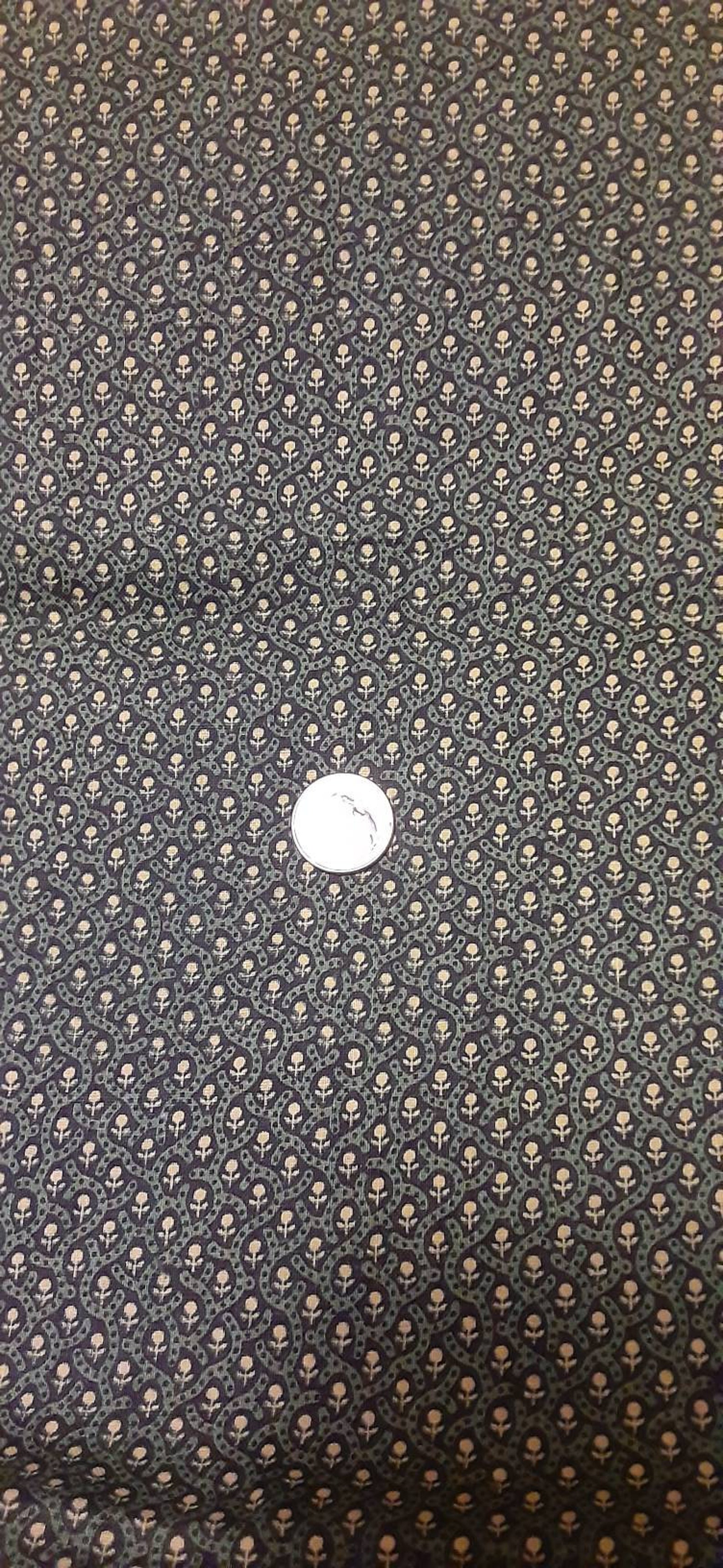 Antique 1800's Cotton Fabric Victorian Tiny Floral Calico Print A & W ...