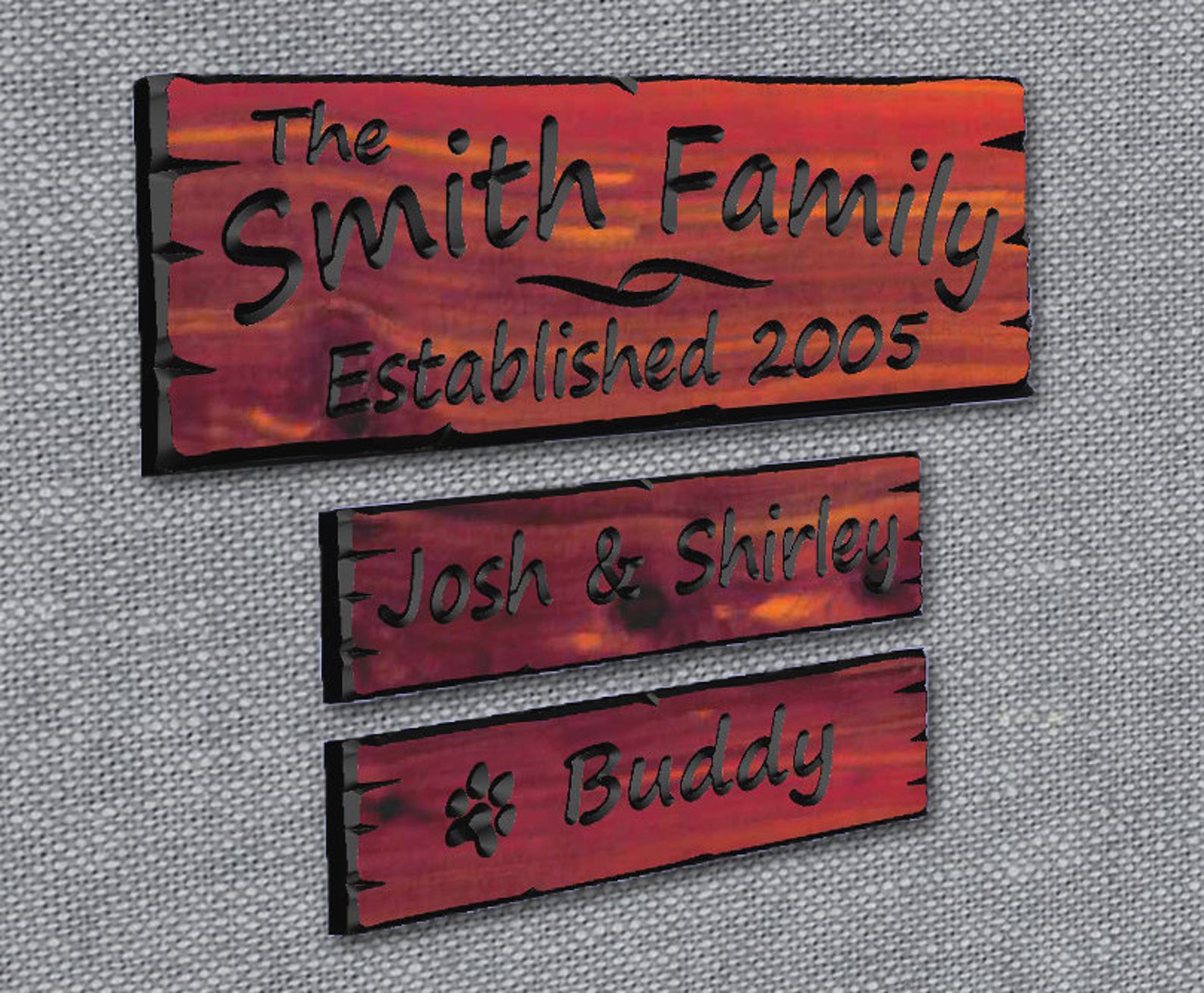 Custom Carved Cedar Wood Sign -personalized- Last Name- Gift -plaque ...