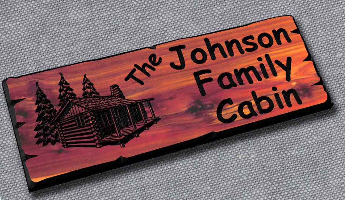 Personalized Custom Carved Cedar Wood Cabin Sign - Rustic Plaque Last ...