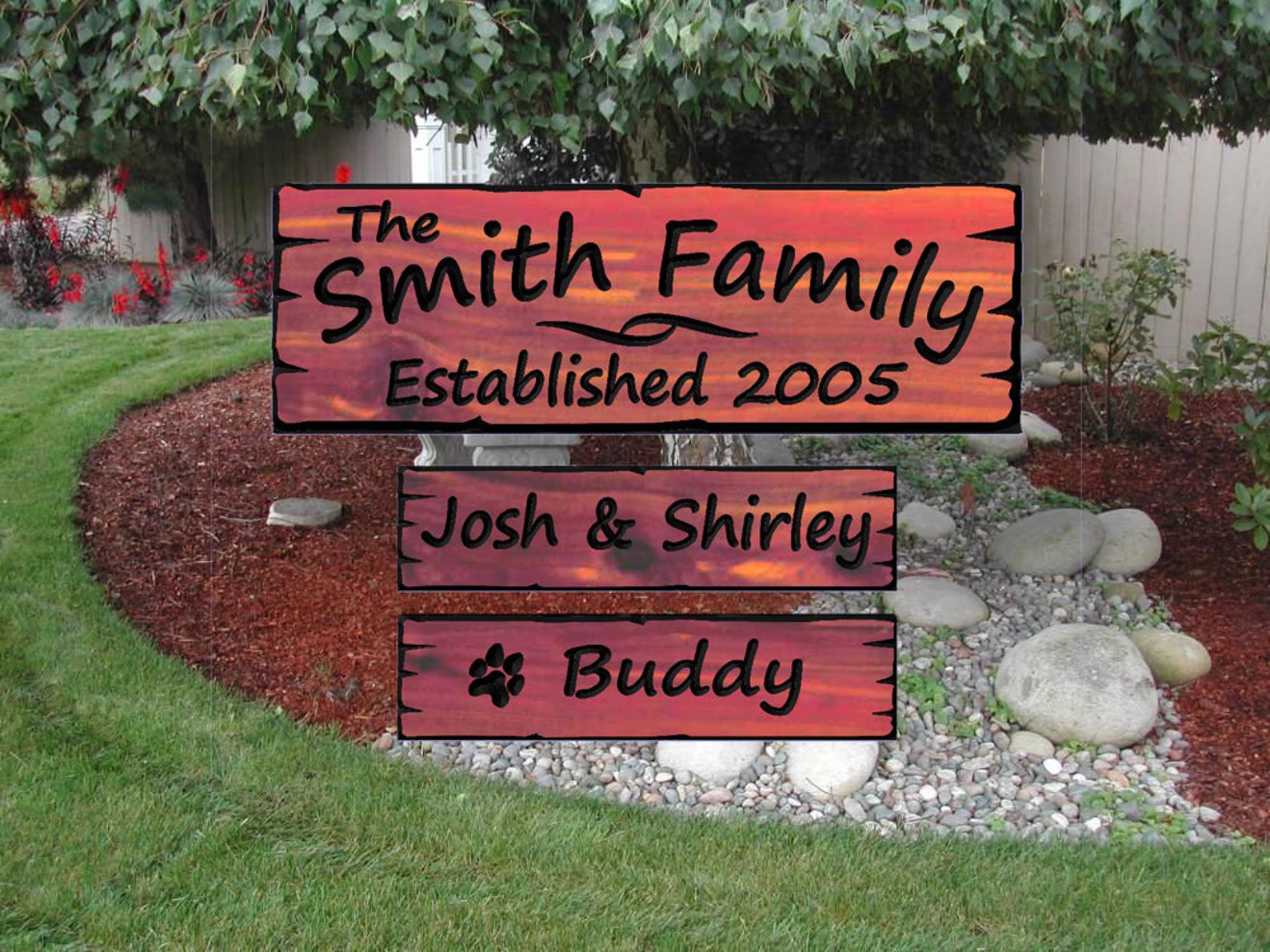 Custom Carved Cedar Wood Sign -personalized- Last Name- Gift -plaque ...