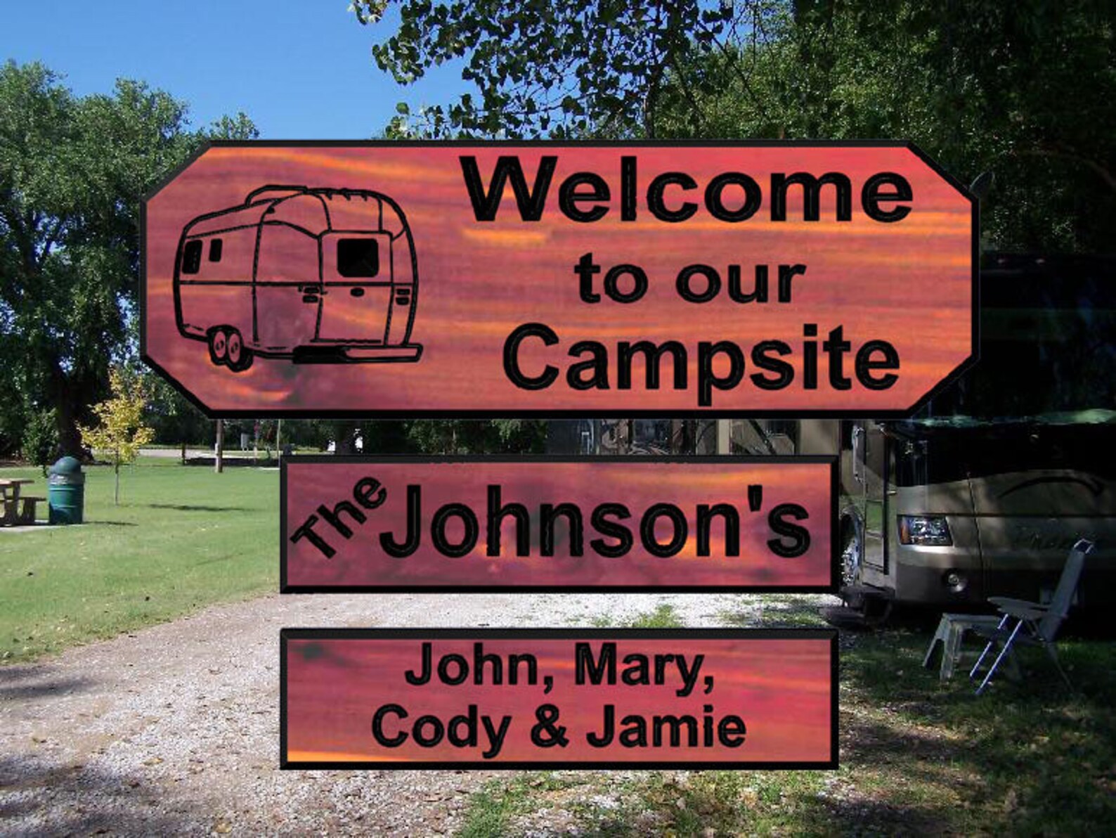 Custom Camping Sign / RV /cedar Wood /welcome to Our Campsite ...