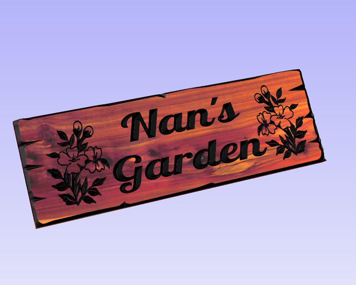 Personalized Garden Yard Sign Custom Carved Cedar - Etsy