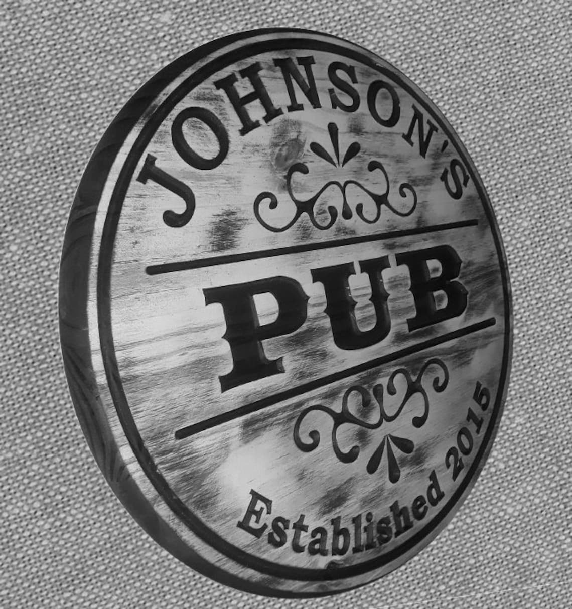 Custom Carved Bar Sign Personalized Pub Sign Round Wood - Etsy