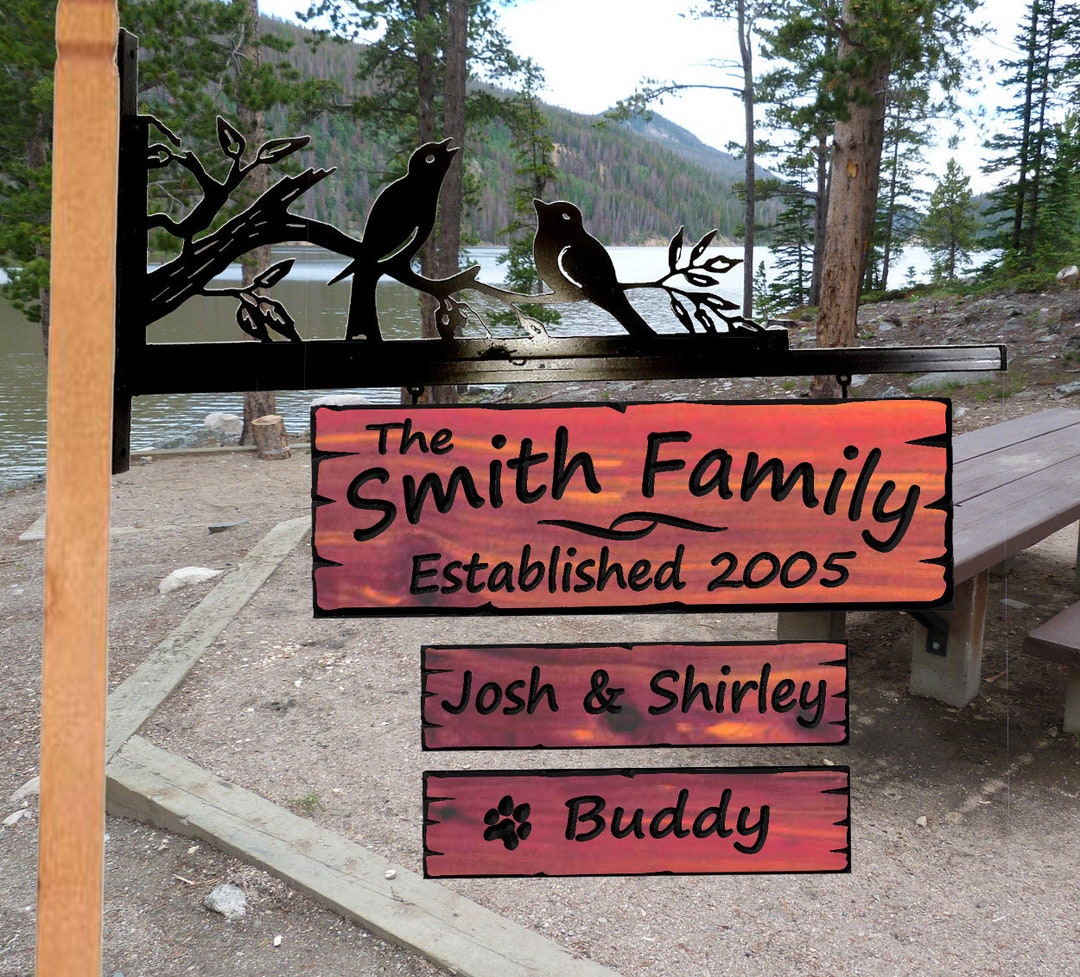 Custom Carved Cedar Wood Sign -personalized- Last Name- Gift -plaque ...