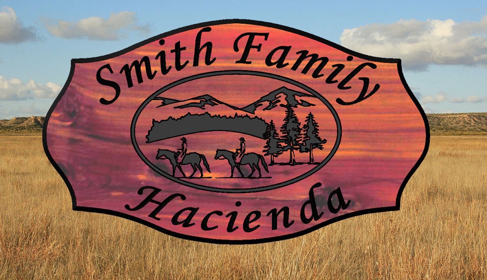 Personalized Custom Carved Cedar Sign Rustic With Cowboy - Etsy
