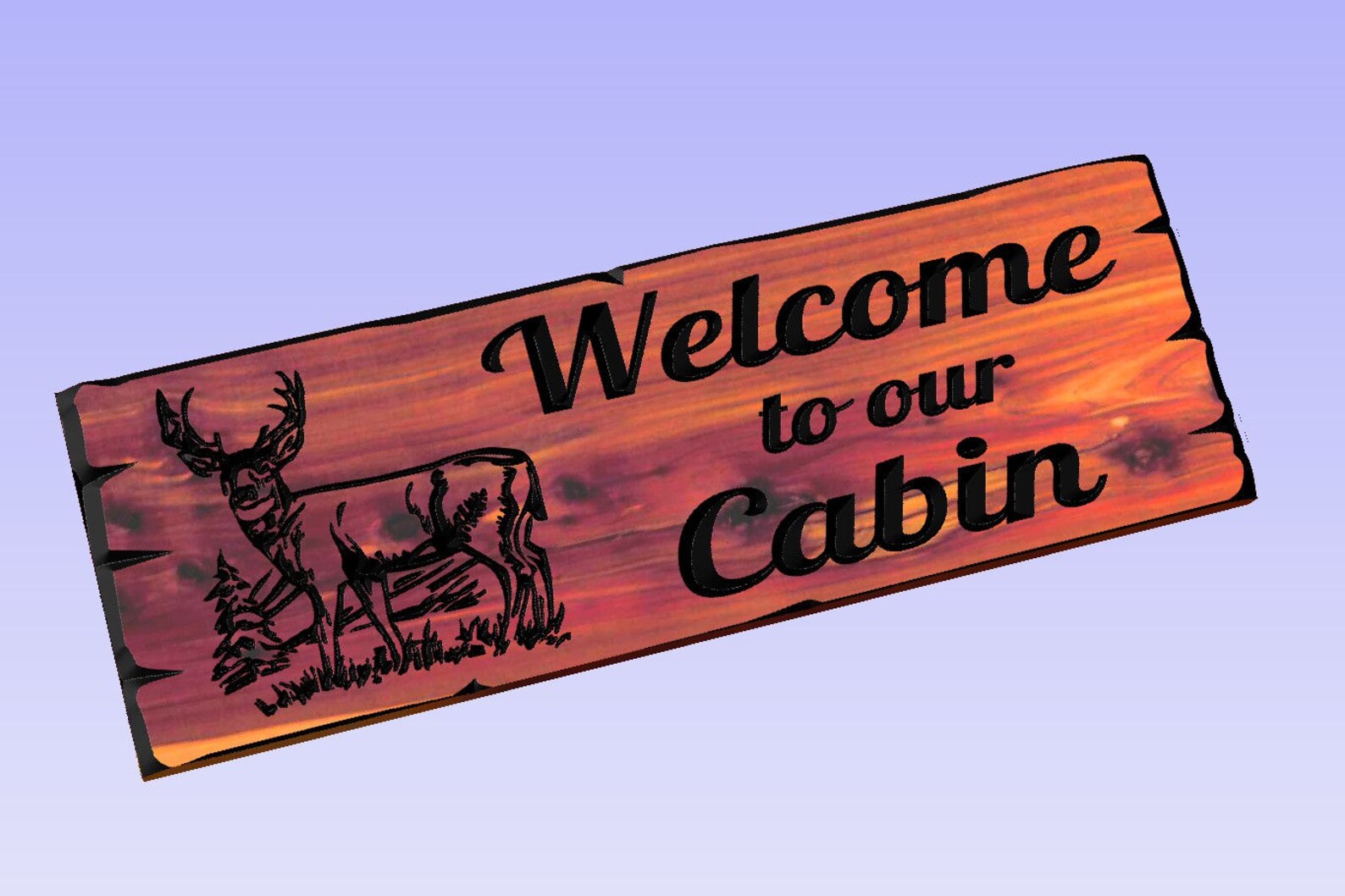 Personalized Custom Carved Cedar Wood Sign Rustic Deer - Etsy